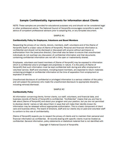 8+ Confidentiality Policy Templates in PDF | MS Word