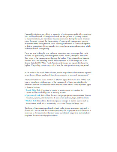 11+ Credit Risk Management Templates in PDF | DOC