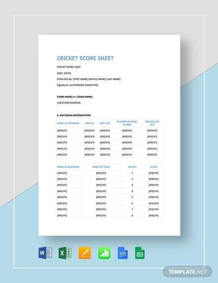 Score Sheet Template - 29+ Free Word, PDF Documents Download