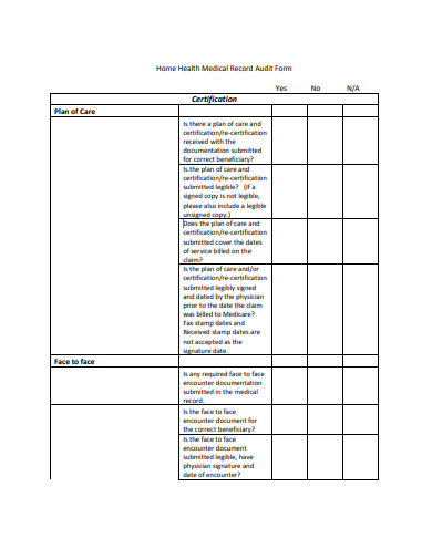 10+ Medical Record Audit Form Templates in PDF