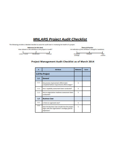 11+ Project Audit Checklist Templates in PDF | DOC