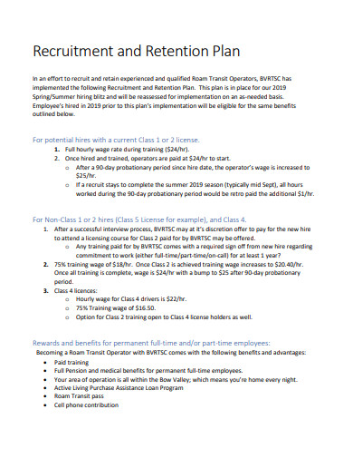 10+ Recruitment and Retention Plan Templates in PDF | MS Word