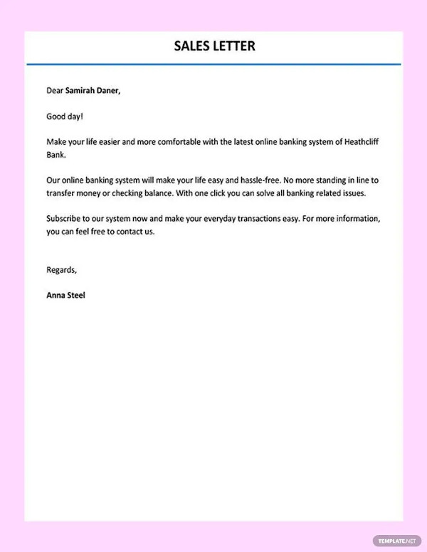 11+ Sales Letter Template - DOC, PDF