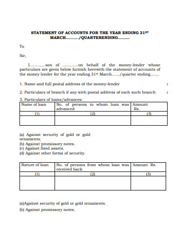 11+ Statement of Account Templates in PDF | XLS | DOC