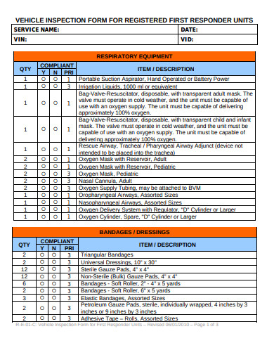 10+ Weekly Vehicle Inspection Form Templates in PDF