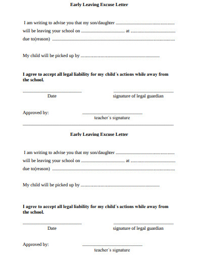 Free 19+ School Excuse Letter Templates, PDF, DOC
