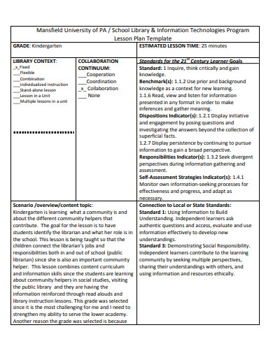 11+ Librarian Lesson Plan Templates in PDF | DOC