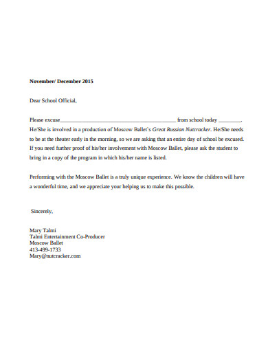 19 School Excuse Letter Templates PDF DOC