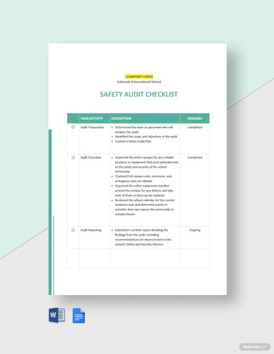 13+ School Safety Audit Checklist Templates in PDF | WORD