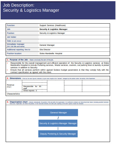 10+ Logistics Job Description Templates in PDF | MS Word