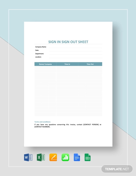 20+ Sign Out Sheet Templates - Sample, Example, Format Download