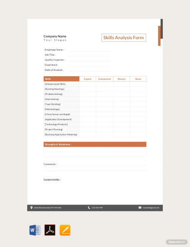 11+ Skills Audit Form Templates in PDF | WORD