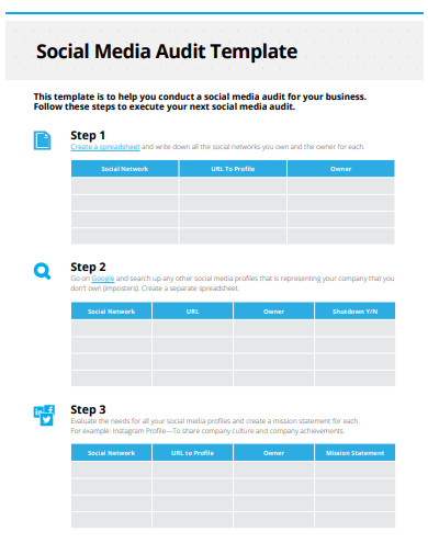 Social Media Audit Template Download