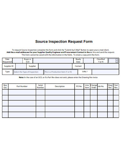 10+ Inspection Request Form Templates in PDF | DOC