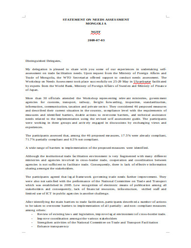 11+ Needs Statement Templates in PDF | DOC