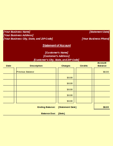 11+ Statement of Account Templates in PDF | XLS | DOC