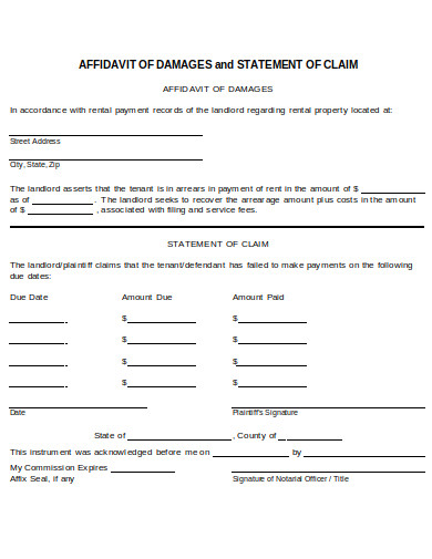 10+ Statement of Damages Templates in PDF | DOC