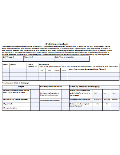 10+ Structure Inspection Form Templates in PDF | DOC