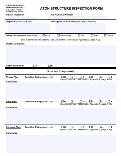 10+ Structure Inspection Form Templates in PDF | DOC