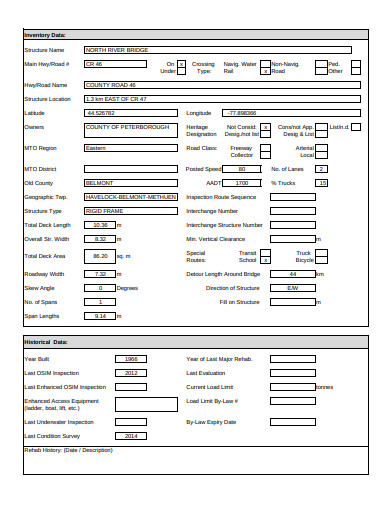 10+ Structure Inspection Form Templates in PDF | DOC