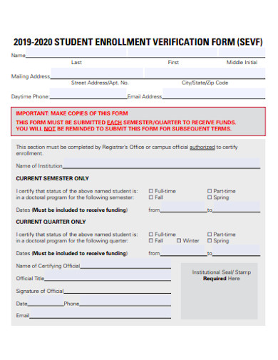 14+ Student Enrollment Form Templates PDF | DOC