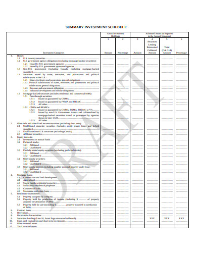 FREE 11+ Investment Schedule Templates in PDF | XLS | MS Word