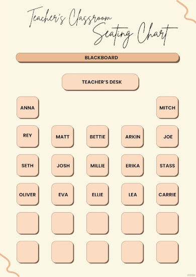 Classroom Seating Chart Template - 25+ Examples in PDF, Word, Excel