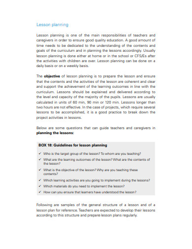 11+ Trainer Lesson Plan Templates in PDF | Word