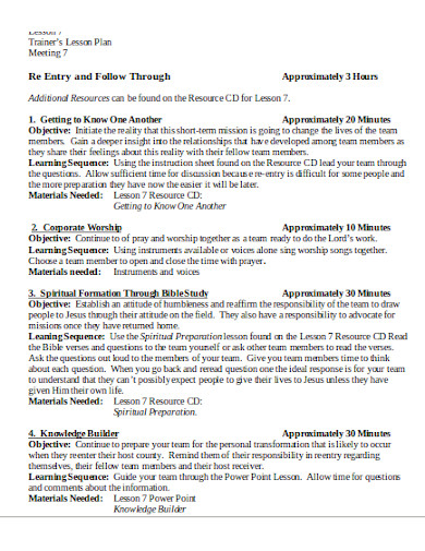 11+ Trainer Lesson Plan Templates in PDF | Word