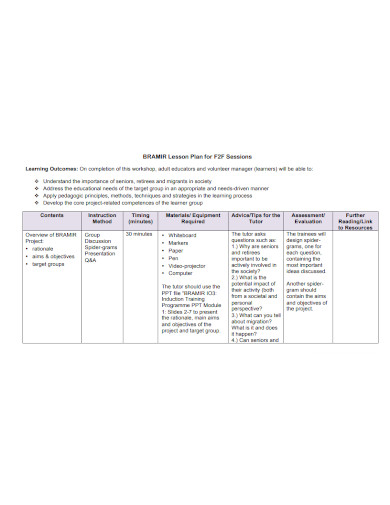 11+ Trainer Lesson Plan Templates in PDF | Word