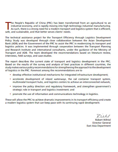 9+ Logistics Policy Templates in PDF | MS Word