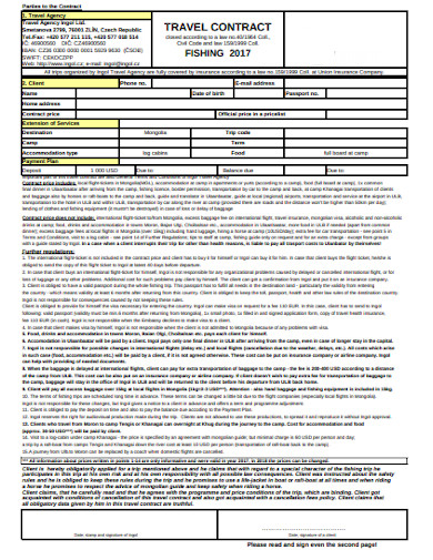 5+ Travel Agency Contract Templates in PDF | WORD