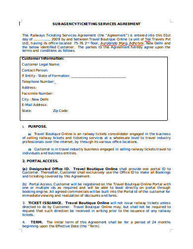 10+ Travel Agency Service Agreement Templates in PDF | DOC