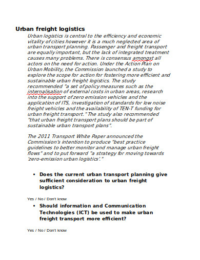 9+ Logistics Policy Templates in PDF | MS Word