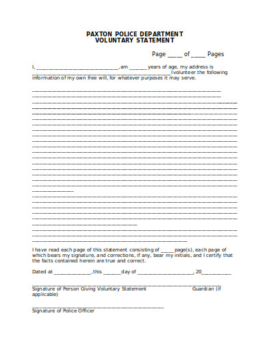 10+ Voluntary Statement Templates in PDF | DOC