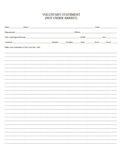 10+ Voluntary Statement Templates in PDF | DOC