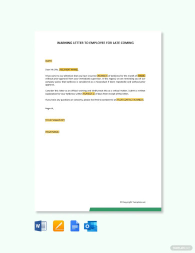 Free 17+ Late Warning Letter Examples - Word, PDF Format Download