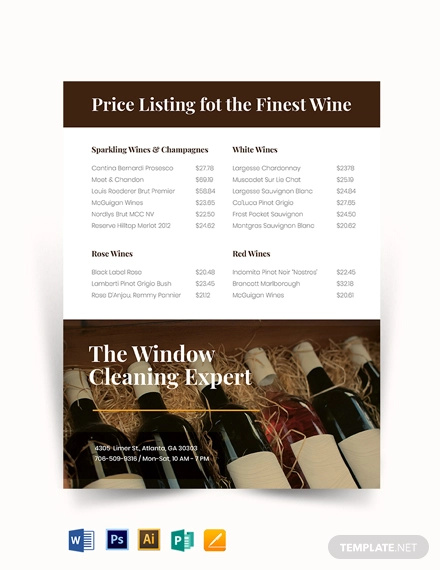 Free 40+ Price List Templates, DOC, PDF, Excel, PSD