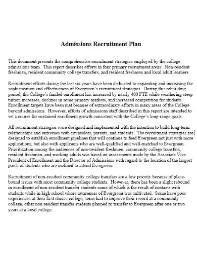 8+ College Recruitment Plan Templates in PDF | MS Word
