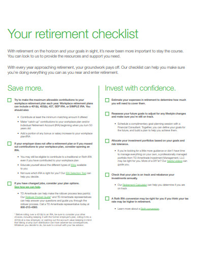 11 Retirement Checklist Templates In PDF DOC