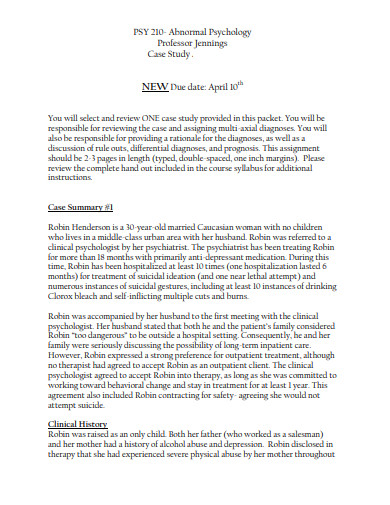 FREE 13 Psychology Case Study Templates In PDF MS Word
