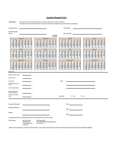 10+ Vacation Request Form Templates in PDF | DOC