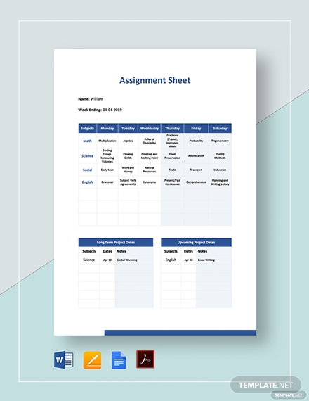 10+ Homework Planner Templates in Docs | Word | Pages | PDF | Sheets ...