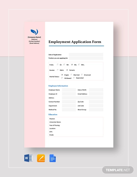 Application Form Template - 41+ Free Word, PDF Documents Download!