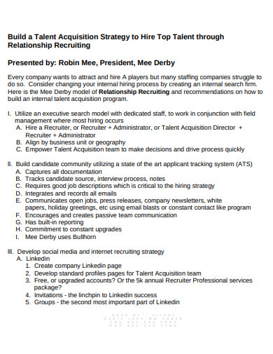 10+ Talent Acquisition Strategy Templates in PDF | DOC
