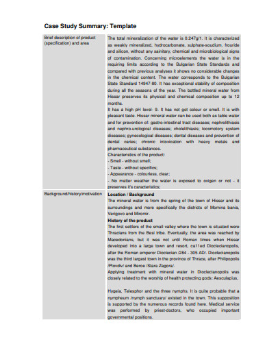 FREE 8 Case Study Summary Templates In PDF MS Word