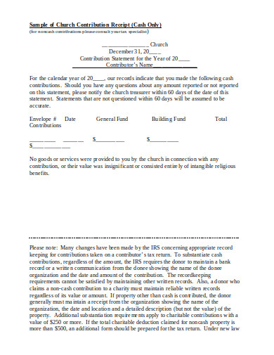 10+ Church Donation Receipt Templates in PDF | DOC