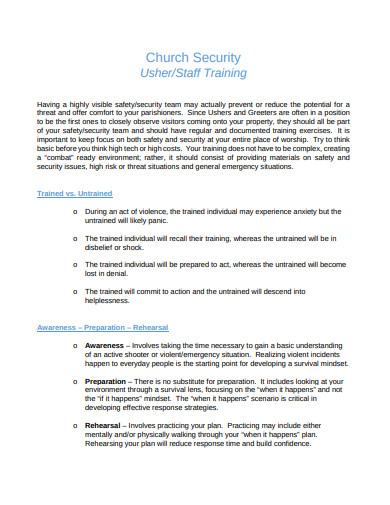 5+ Church Security Plan Templates in PDF