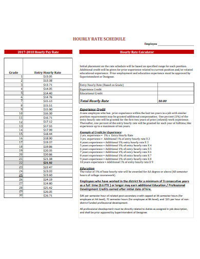 11+ Classified Employee Salary Schedule Templates in PDF | Doc