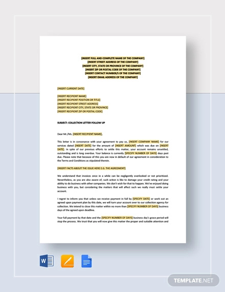 Follow Up Letter Template - 14+ Free Sample, Example Format Download